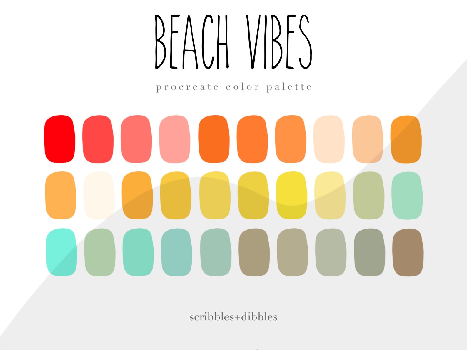 Beach Vibes Procreate Color Palette 30 Handpicked Swatches - Etsy