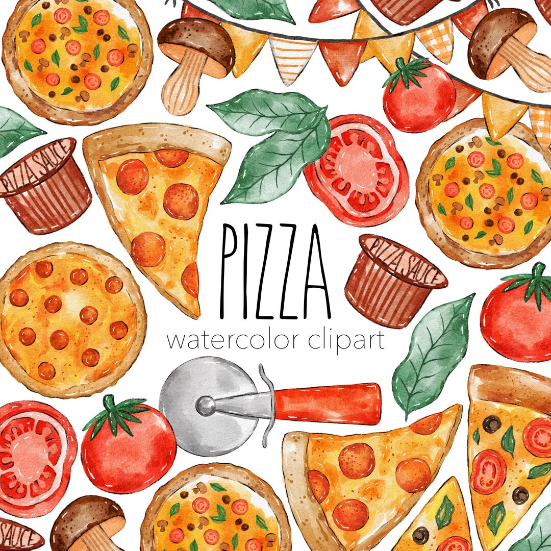 Commercial Use Pizza Clipart Set 300 DPI Transparent Background - Etsy UK