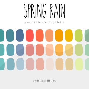 Spring Rain Procreate Color Palette 30 Handpicked Swatches - Etsy