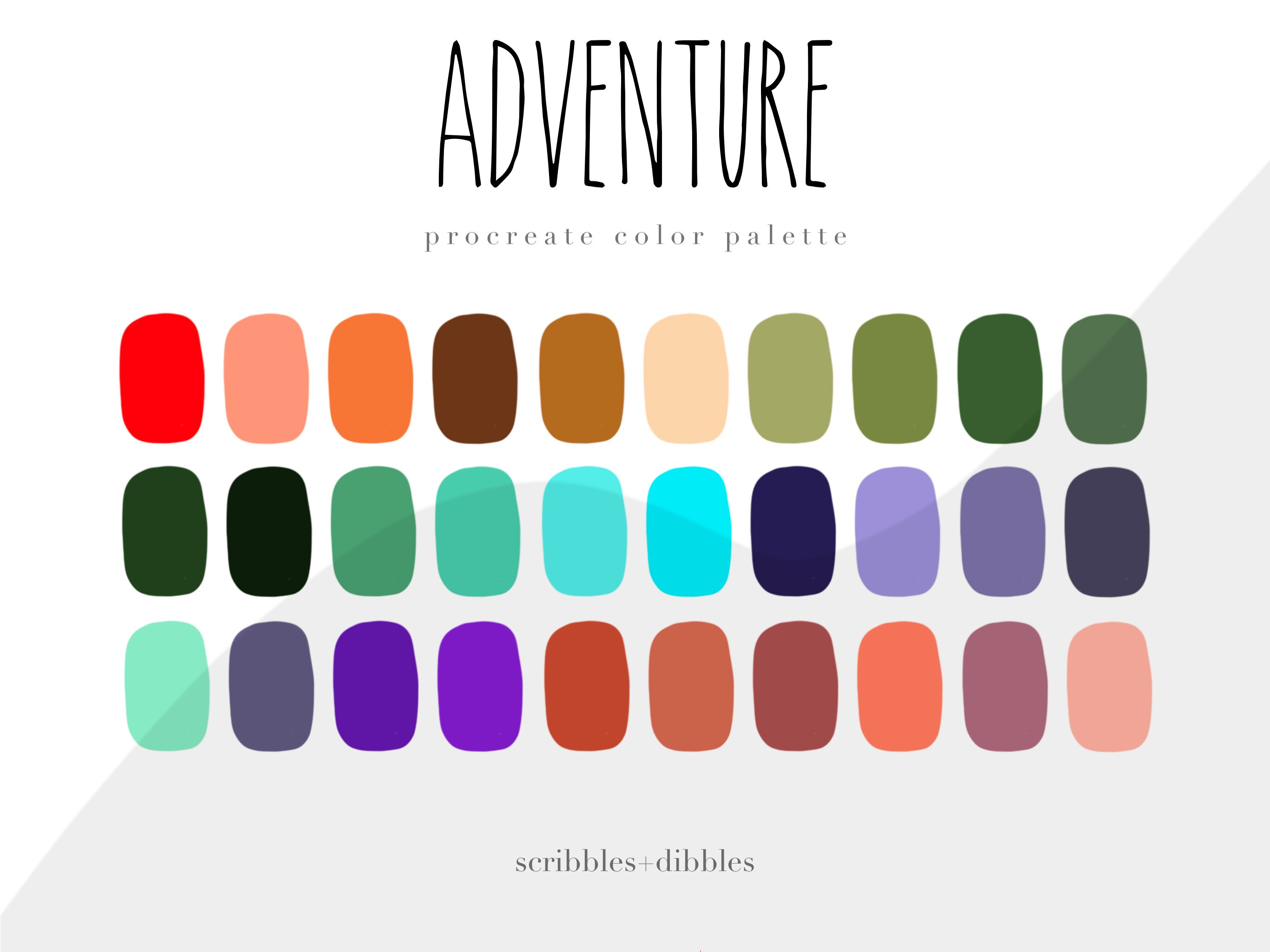 Adventure Procreate Color Palette 30 Handpicked Swatches - Etsy