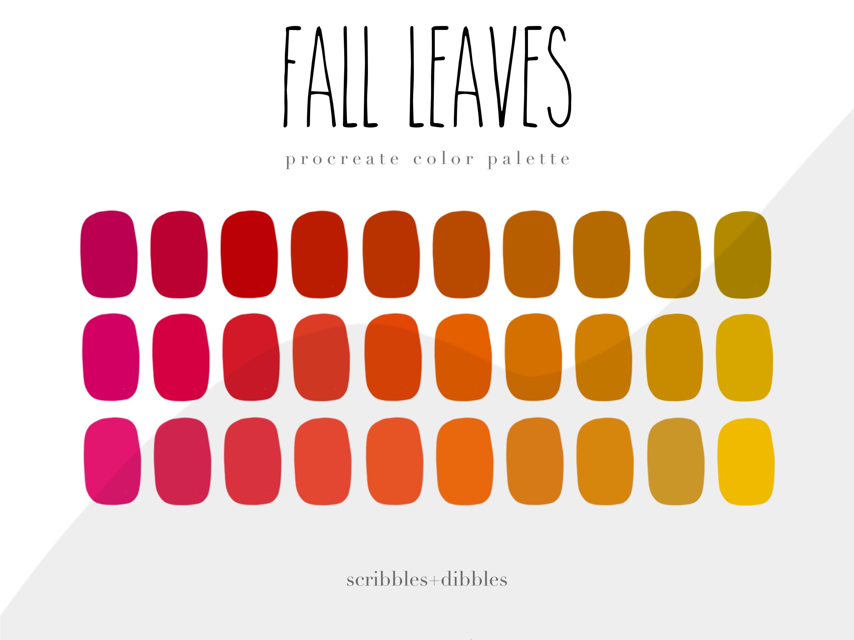 Fall Leaves Procreate Color Palette 30 Handpicked Swatches - Etsy