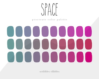 Galaxy Procreate Color Palette 30 Color Swatches Vibrant, Neon, Outer ...