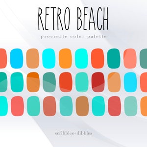 Retro Beach Procreate Color Palette 30 Handpicked Swatches - Etsy
