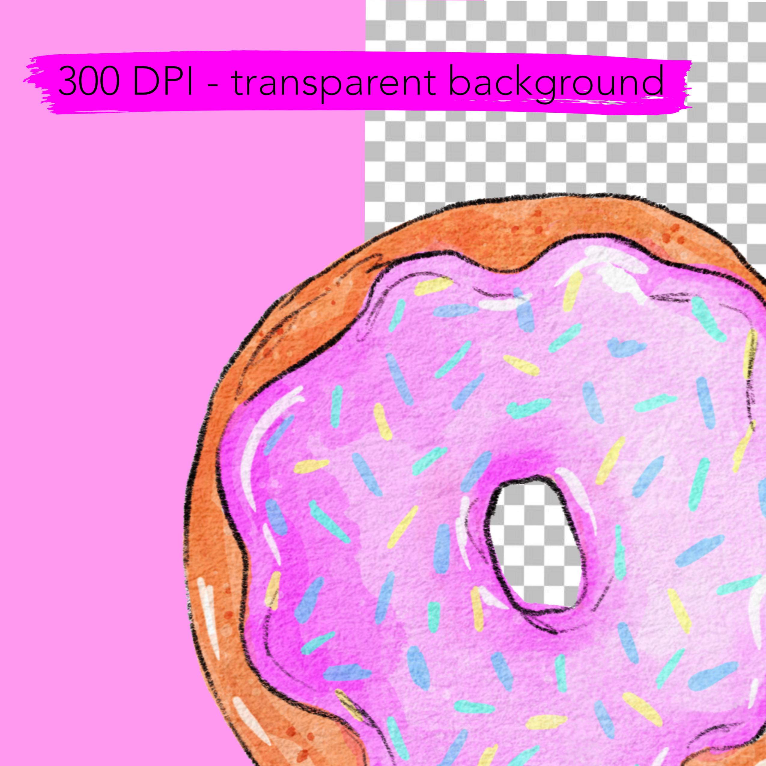 Commercial Use Donuts Clipart Set 300 DPI Transparent Background - Etsy
