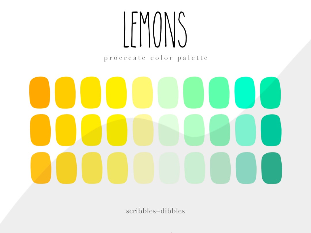 Lemon Procreate Color Palette 30 Handpicked Swatches - Etsy