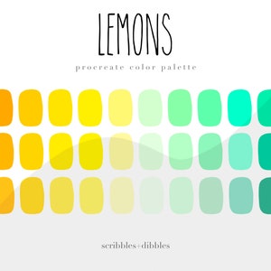 Lemon Procreate Color Palette 30 Handpicked Swatches - Etsy