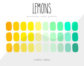 Lemon Color, Color Palette, Lemon, Digital File, Ipad, Procreate App ...