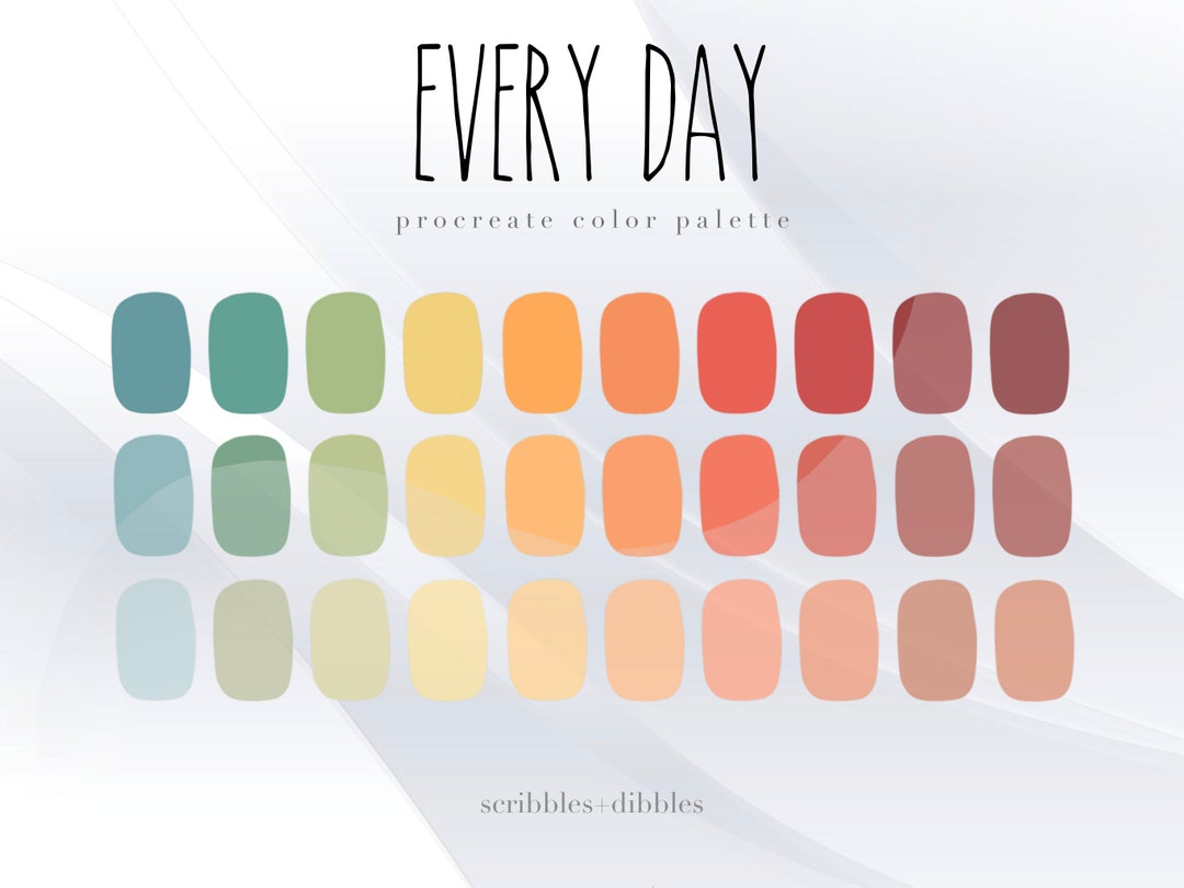 Every Day Procreate Color Palette 30 Handpicked Swatches - Etsy