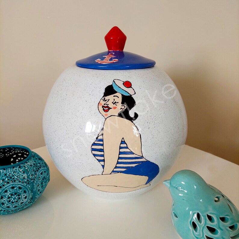 Handmade Ceramic Jar 5000ml Storage, Ceramic Jar With Lid, Decorative ...