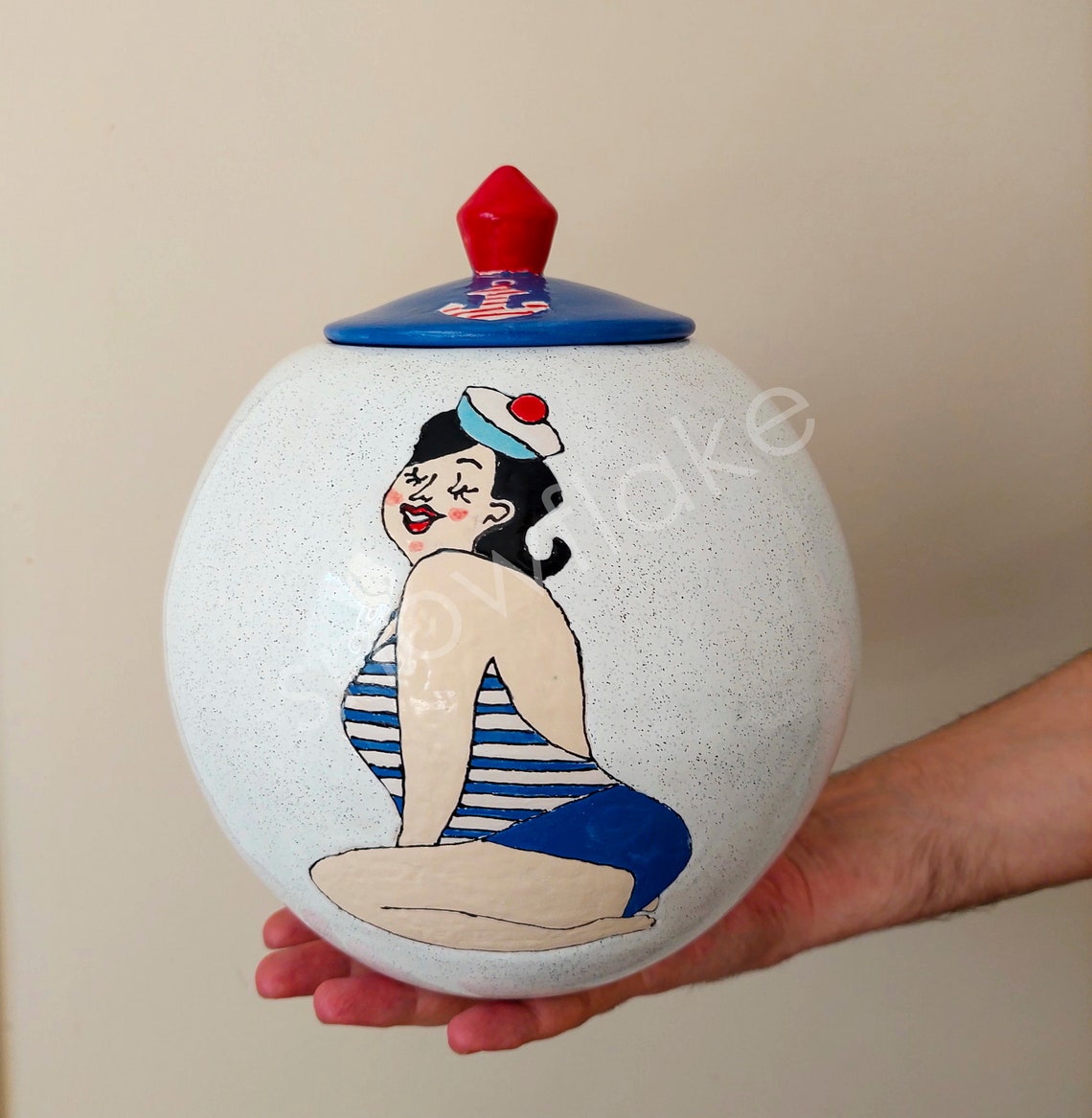 Handmade Ceramic Jar 5000ml Storage, Ceramic Jar With Lid, Decorative ...