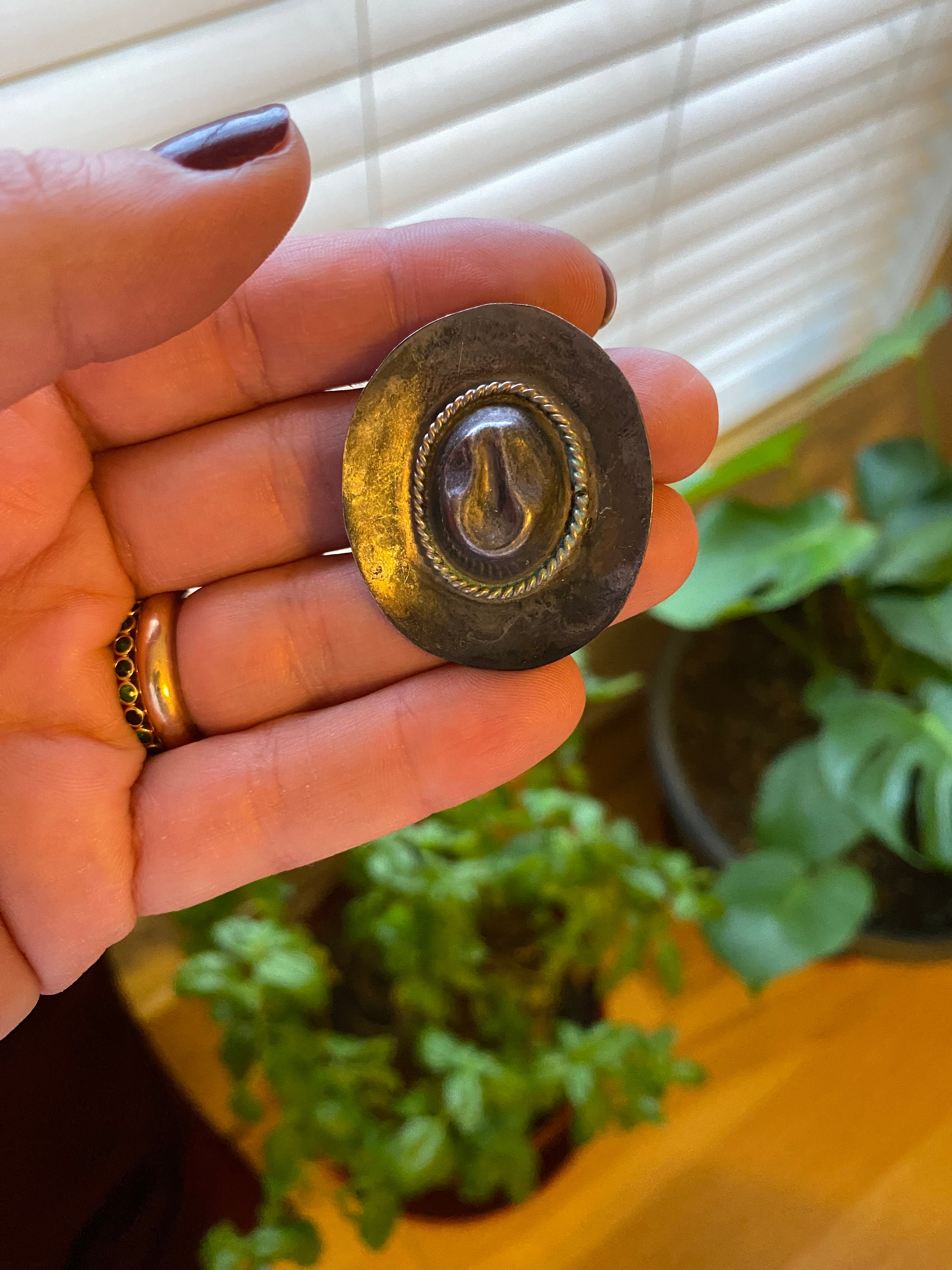 VINTAGE. Sterling Silver Cowboy Hat Earrings - Etsy