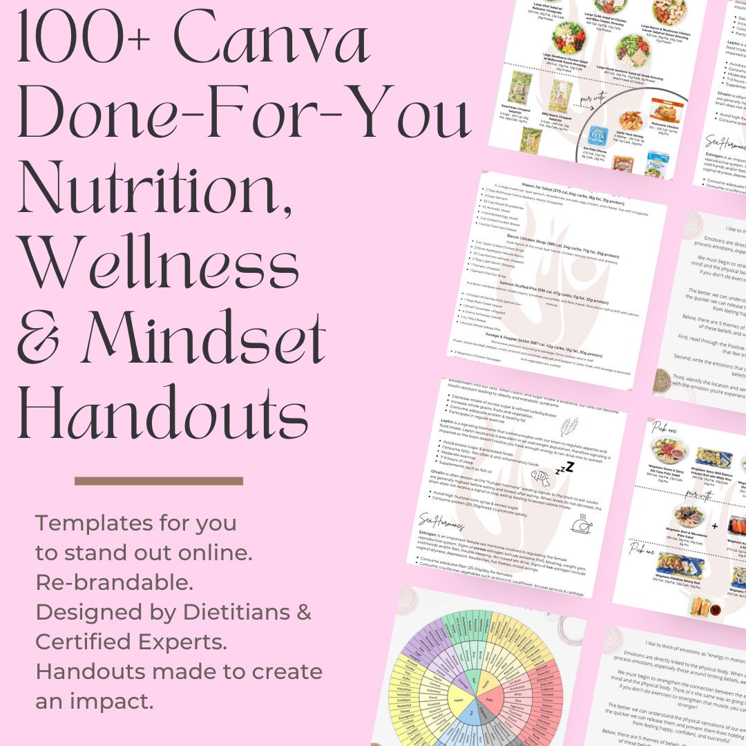 100+ Editable Canva Dietitian Nutritionist Handout Templates ...