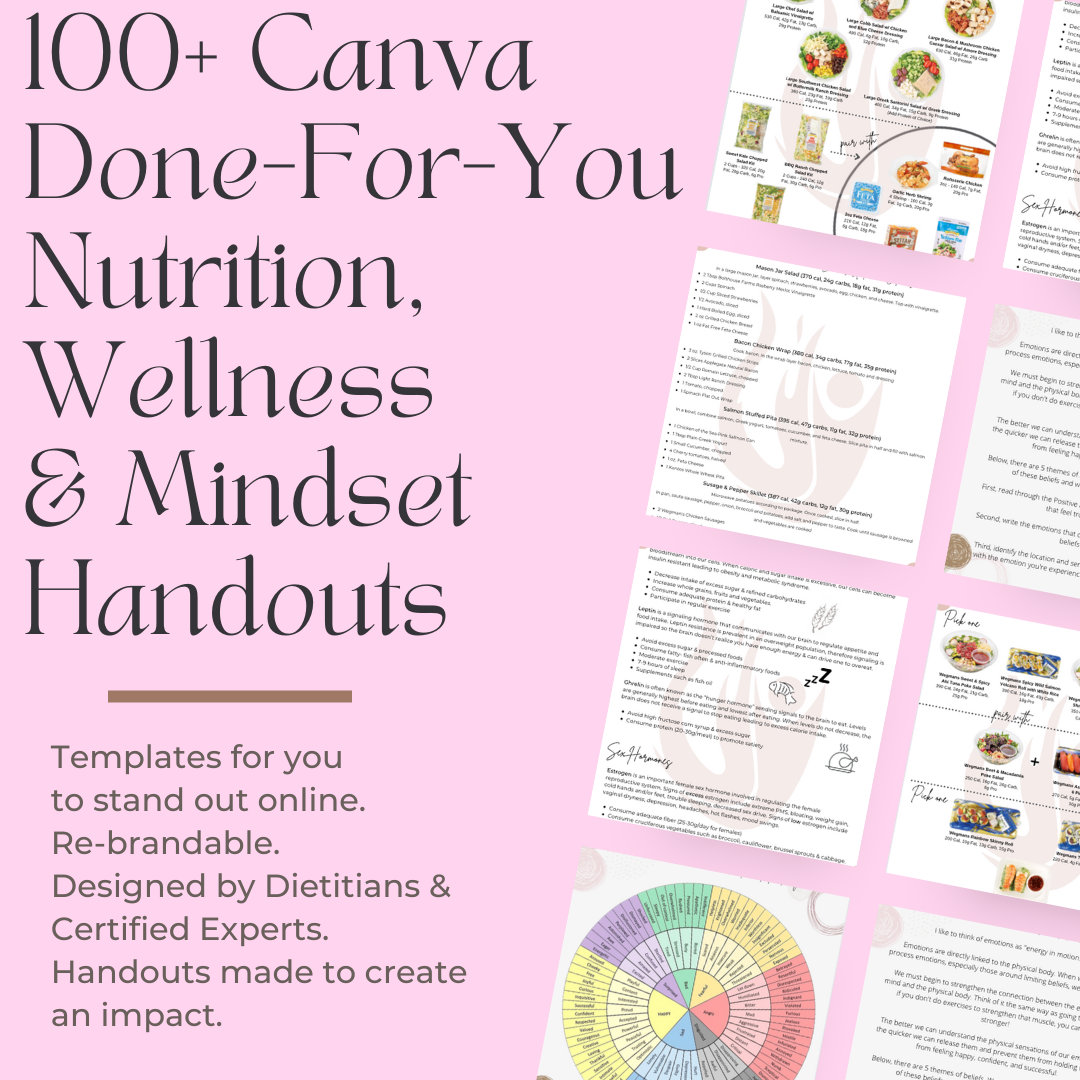 100+ Editable Canva Dietitian Nutritionist Handout Templates ...