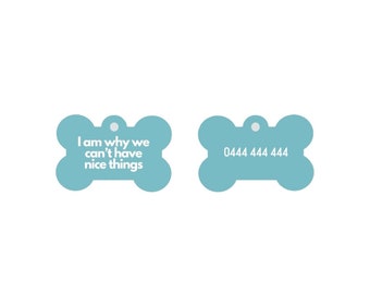 Blue Hunter Dog Tag Cat Tag Pet ID Tags Personalised Name and Number ...