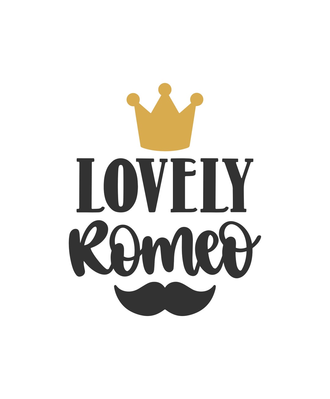 Lovely Romeo, Black and Gold Versions, Cricut Design Cut File SVG PNG ...