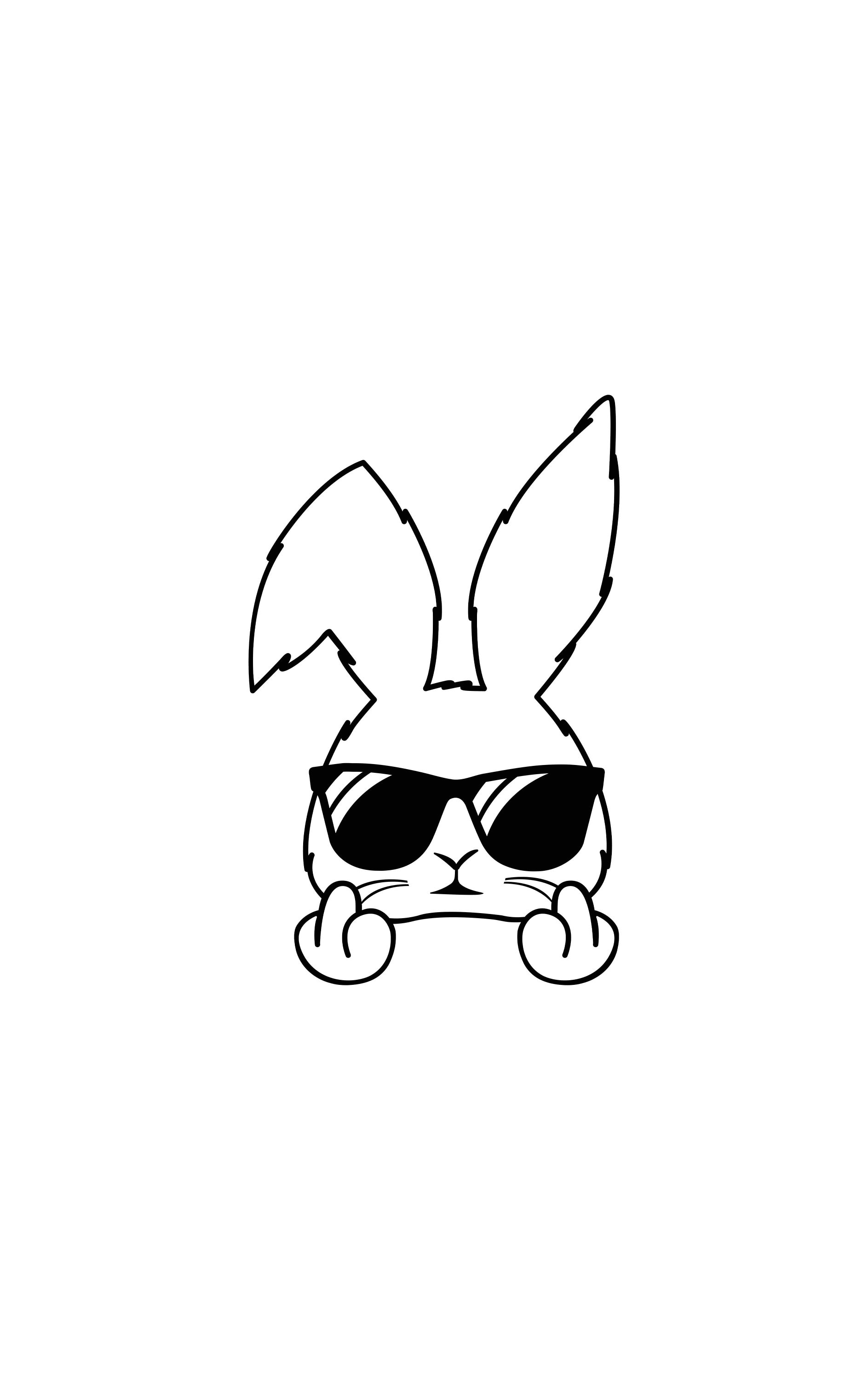 Bunny Middle Finger, Bunny With Sunglasses, Cricut Design Cut Files SVG ...