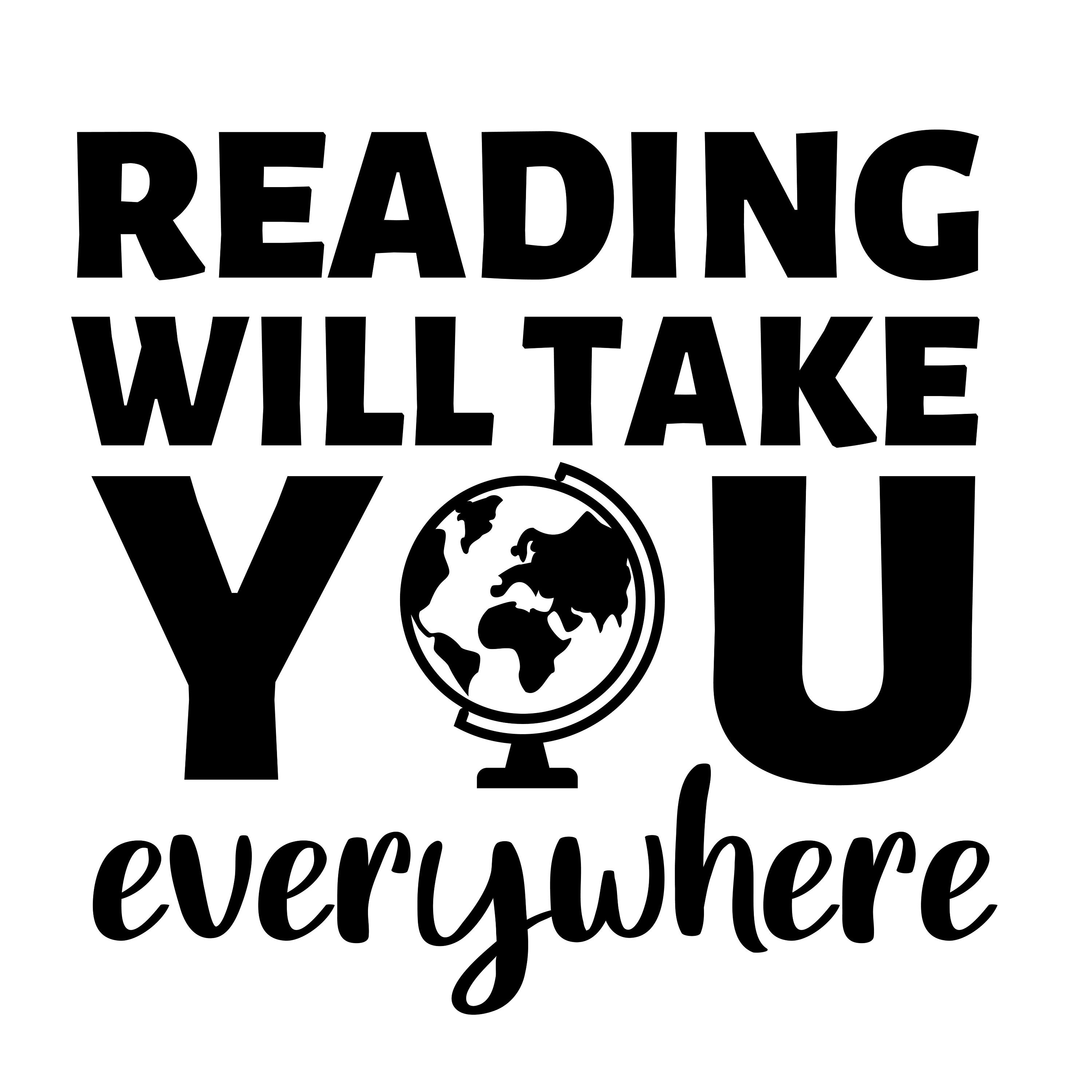 Reading Will Take You Everywhere, Librarian Design, Editable Layered ...