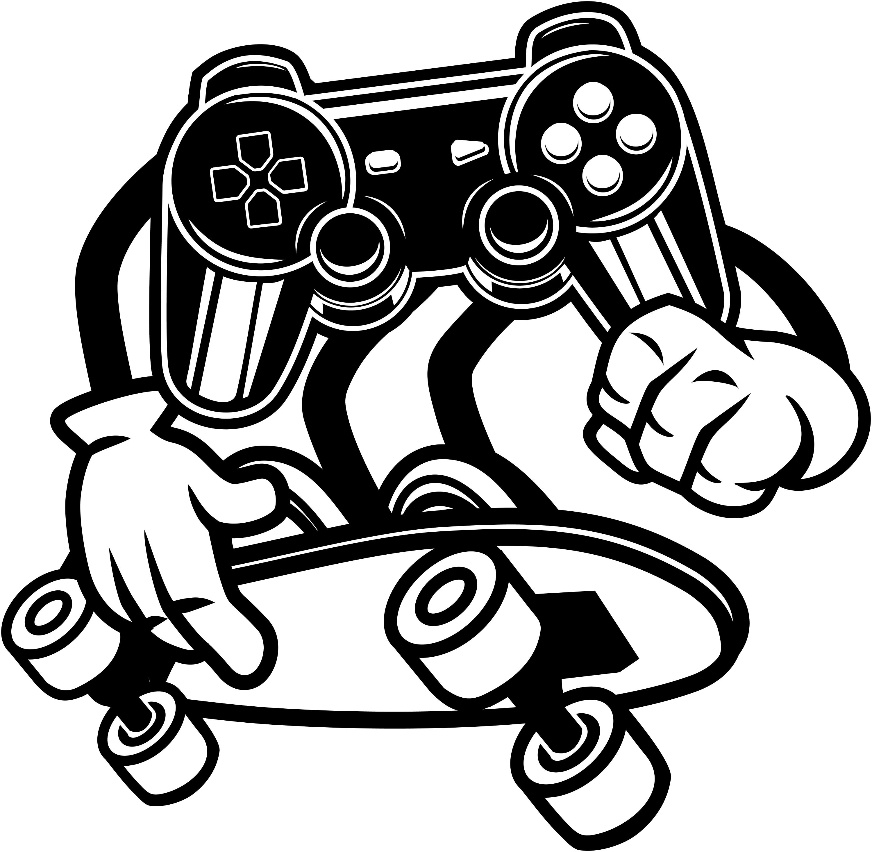 Skater Game Controller, Layered Cut Files SVG PNG JPEG Ai Pdf Cricut ...