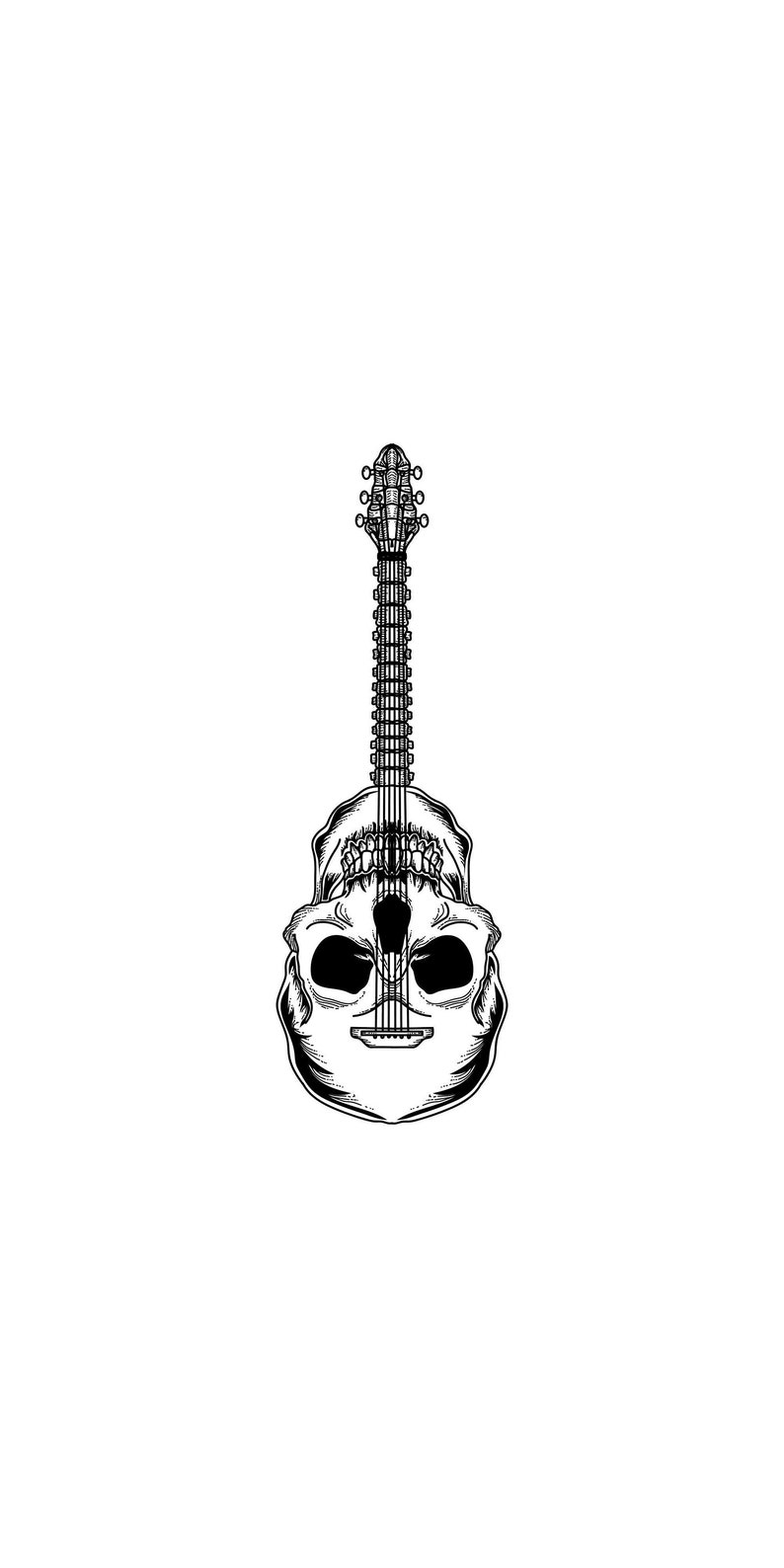 Guitar Skull, Skull Illustration, Cricut Design Cut File SVG PNG JPG Ai ...