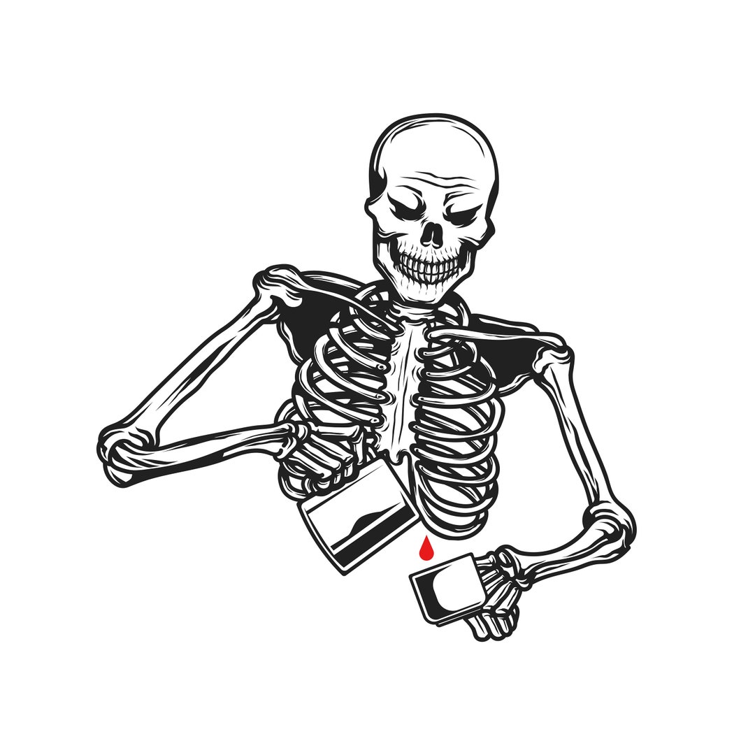 Skeleton Blood Brew Coffee, Skull Barista, Layered Editable Cricut ...
