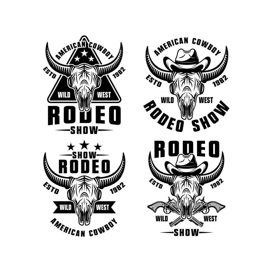 Rodeo Bundle : 4 Different Designs, American Cowboy, Rodeo Show, Wild ...