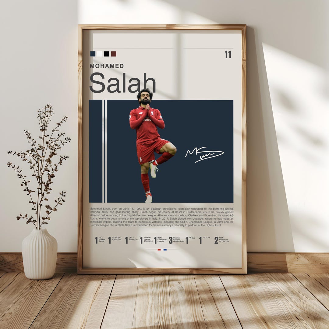 Mohamed Salah Poster Print, Liverpool Fc Soccer Gifts ,sports Posters ...