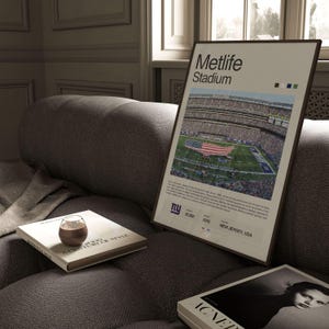 Metlife Stadium Poster Mid Century Modern, Preppy Prints Vintage Poster ...