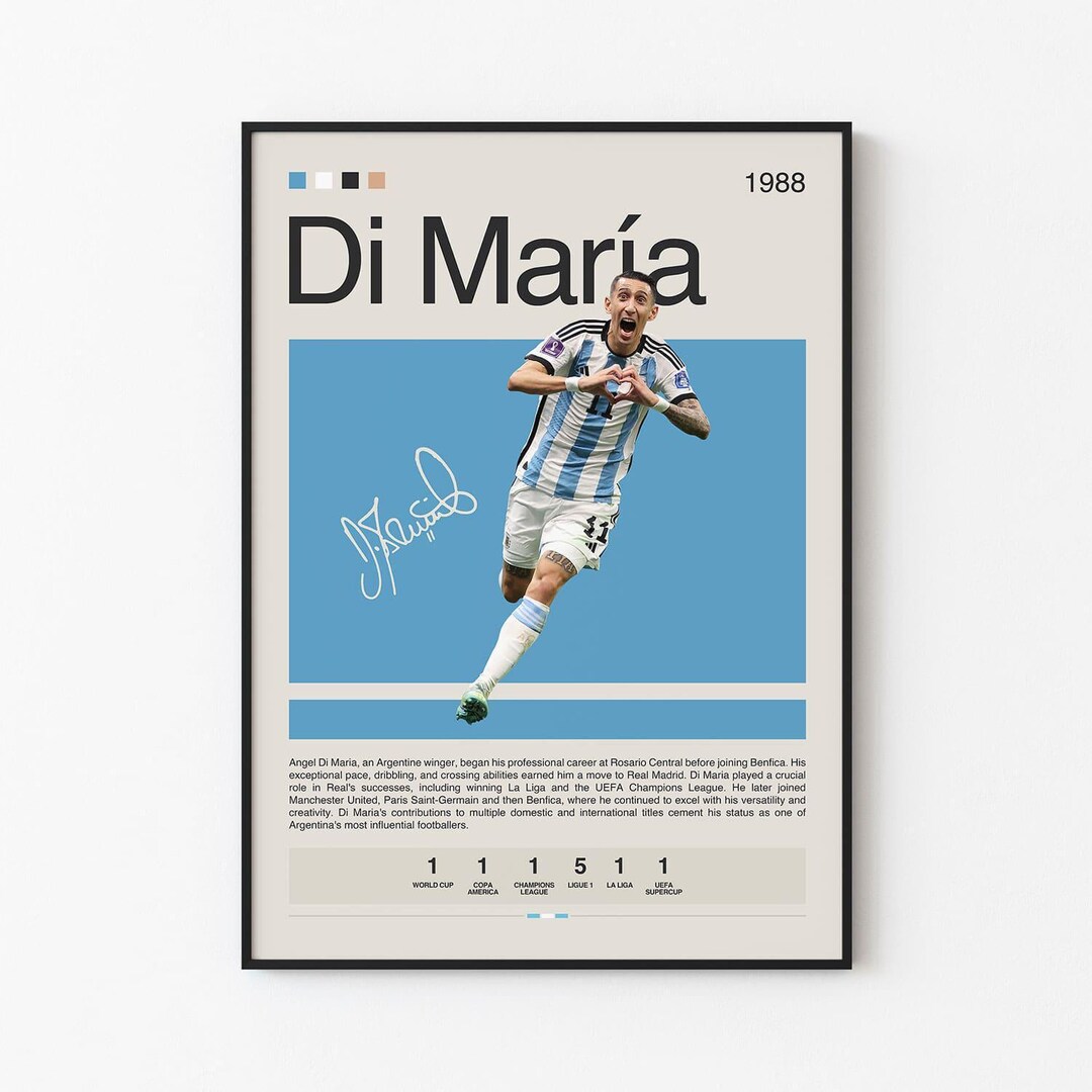 Angel Di Maria Poster, Real Madrid Poster, Soccer Gifts, Sports Poster ...