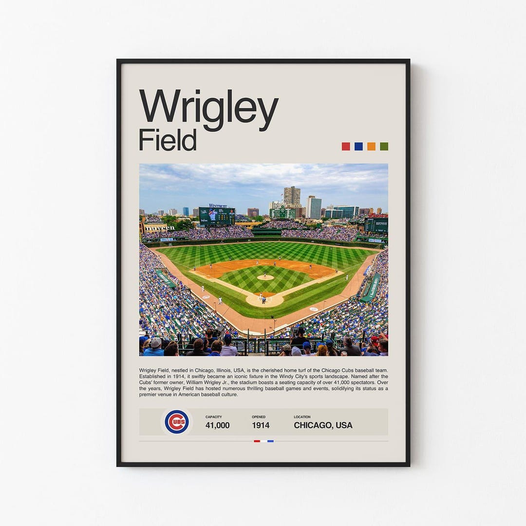 Wrigley Field Print, Wrigley Field Poster, Wrigley Field Wall Art ...