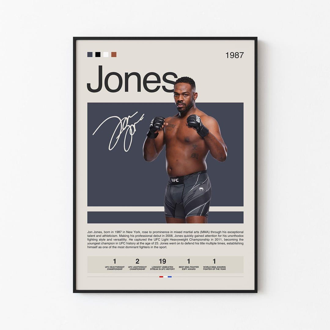 Jon Jones Poster, UFC Poster, MMA Poster, Boxing Poster, Sports Poster ...