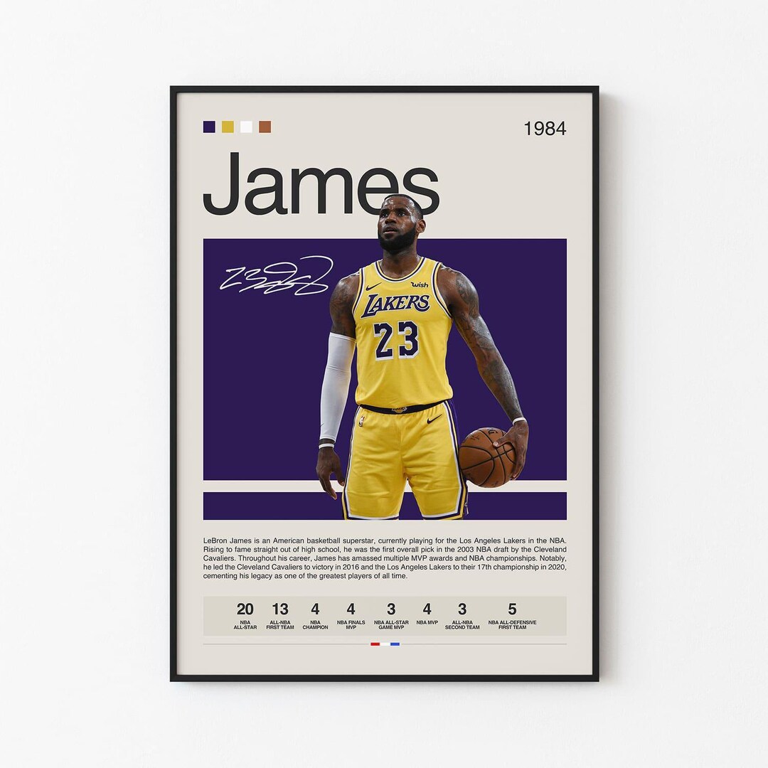 Limited Lebron James Poster,la Lakers Print,nba Poster, Sports Poster ...
