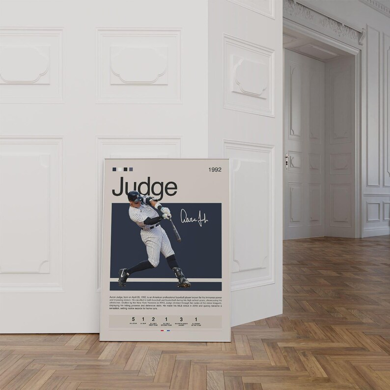 Aaron Judge Poster, New York Yankees Poster, Baseball Prints, Sports ...