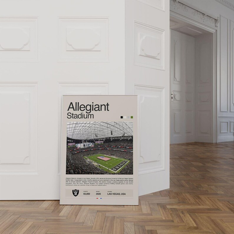 Allegiant Stadium Poster Mid Century Modern, Preppy Prints Vintage ...