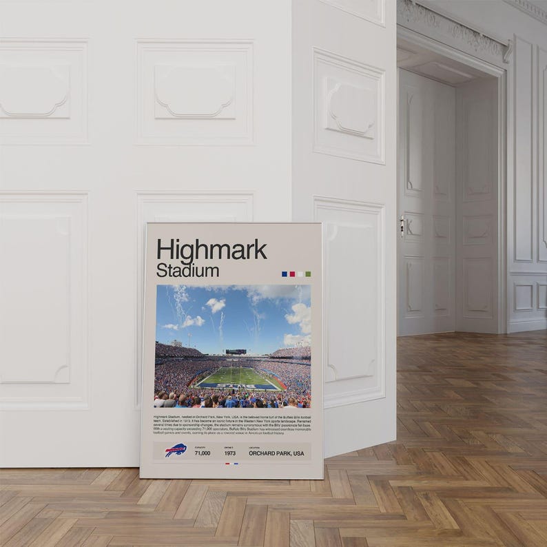 Highmark Stadium Poster Mid Century Modern, Preppy Prints Vintage ...