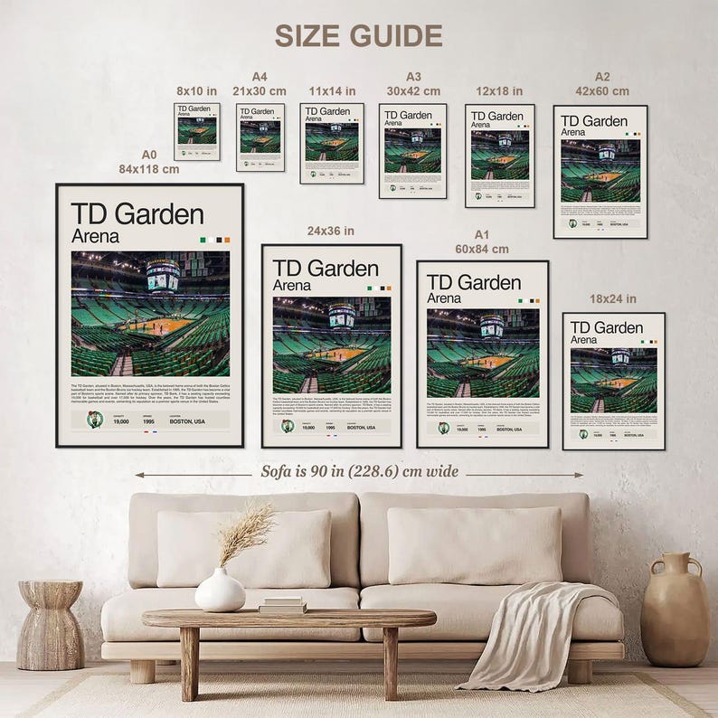 TD Garden Poster Mid Century Modern, Preppy Prints Vintage Poster ...
