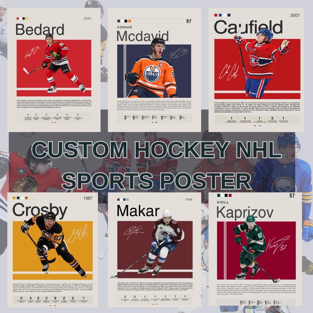 Custom Hockey NHL Sports Poster Hockey NHL Poster Print Personalized ...