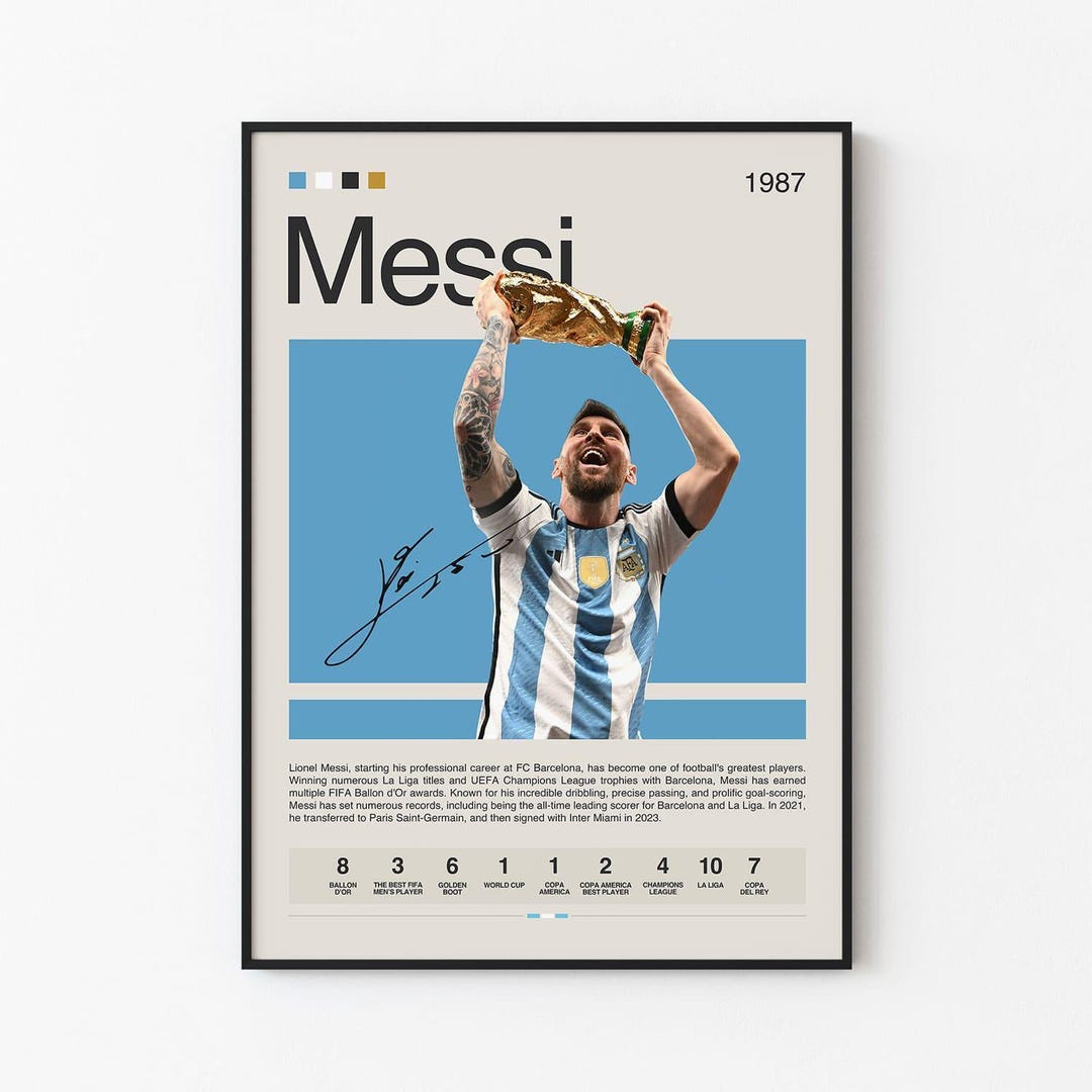 Lionel Messi Poster, Argentina Soccer Print, Soccer Gifts, Sports ...