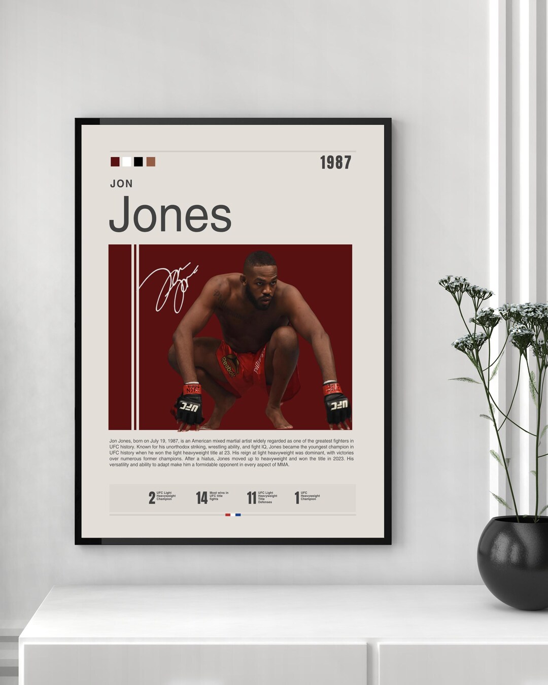 Jon Jones Poster Print,boxing Poster,ufc Poster,fighter Print,aestehic ...