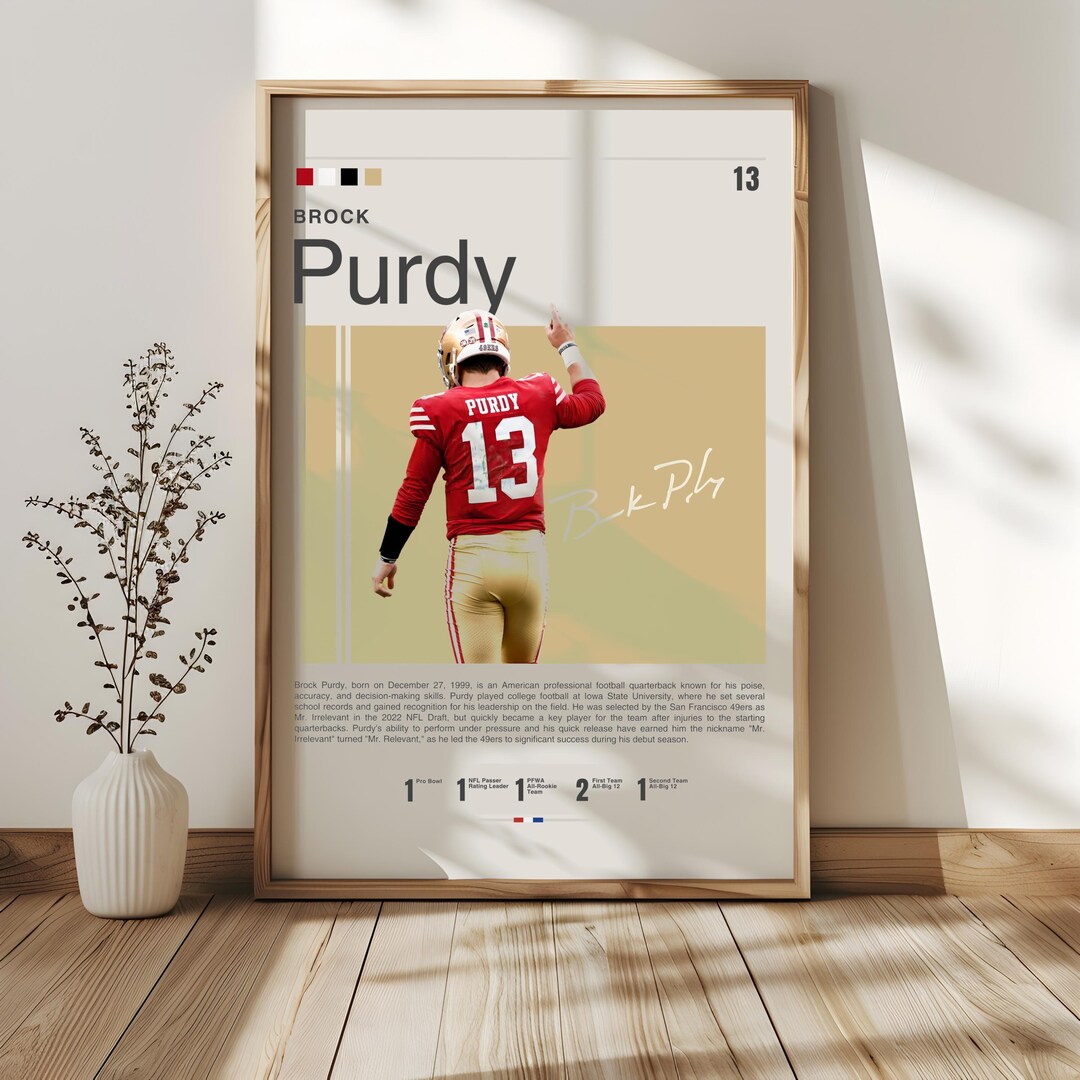 Brock Purdy Poster Print,san Francisco 49ers,nfl Poster, Sports Poster ...