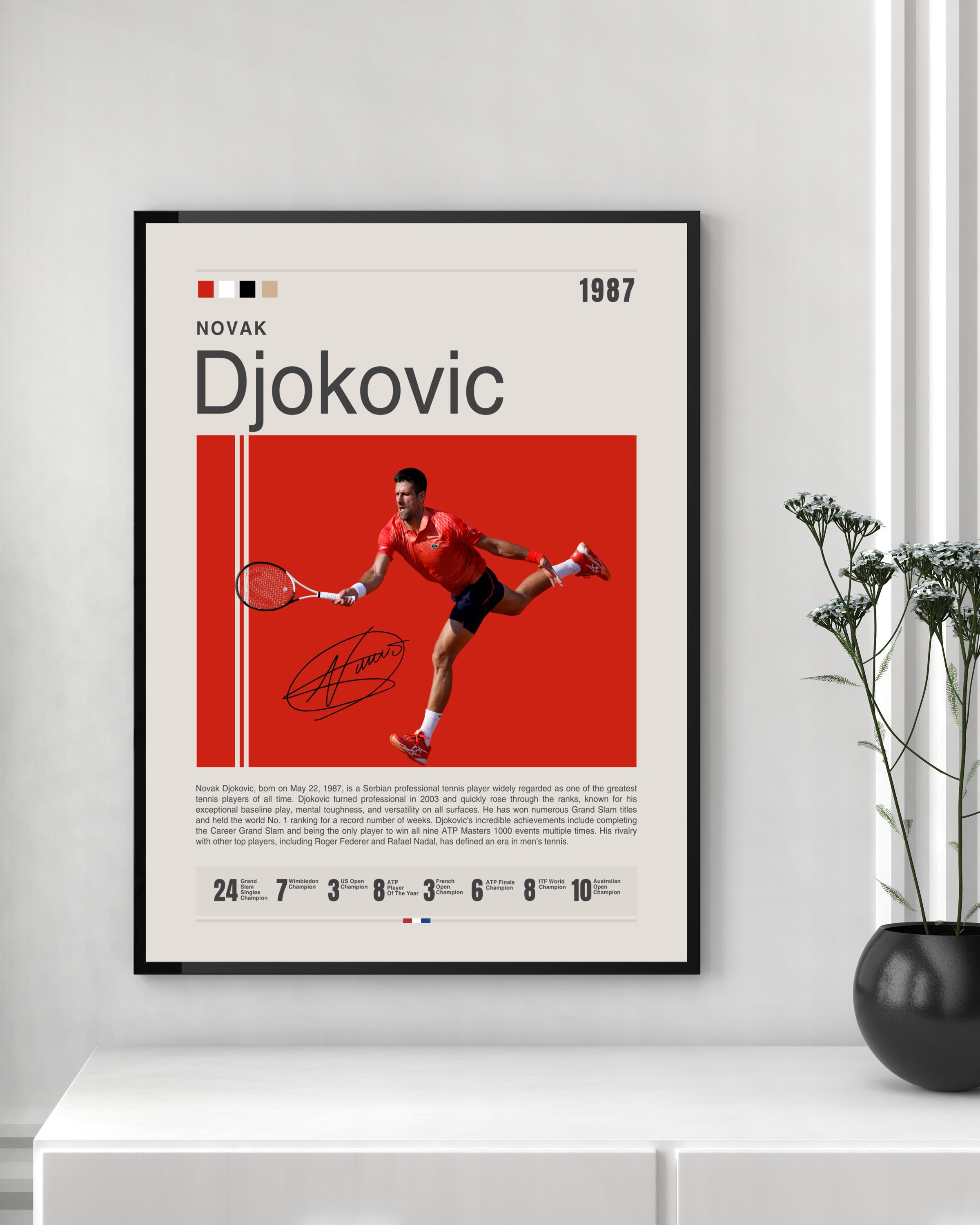 Novak Djokovic Poster Print,tennis Poster, Motivational Poster, Sports ...