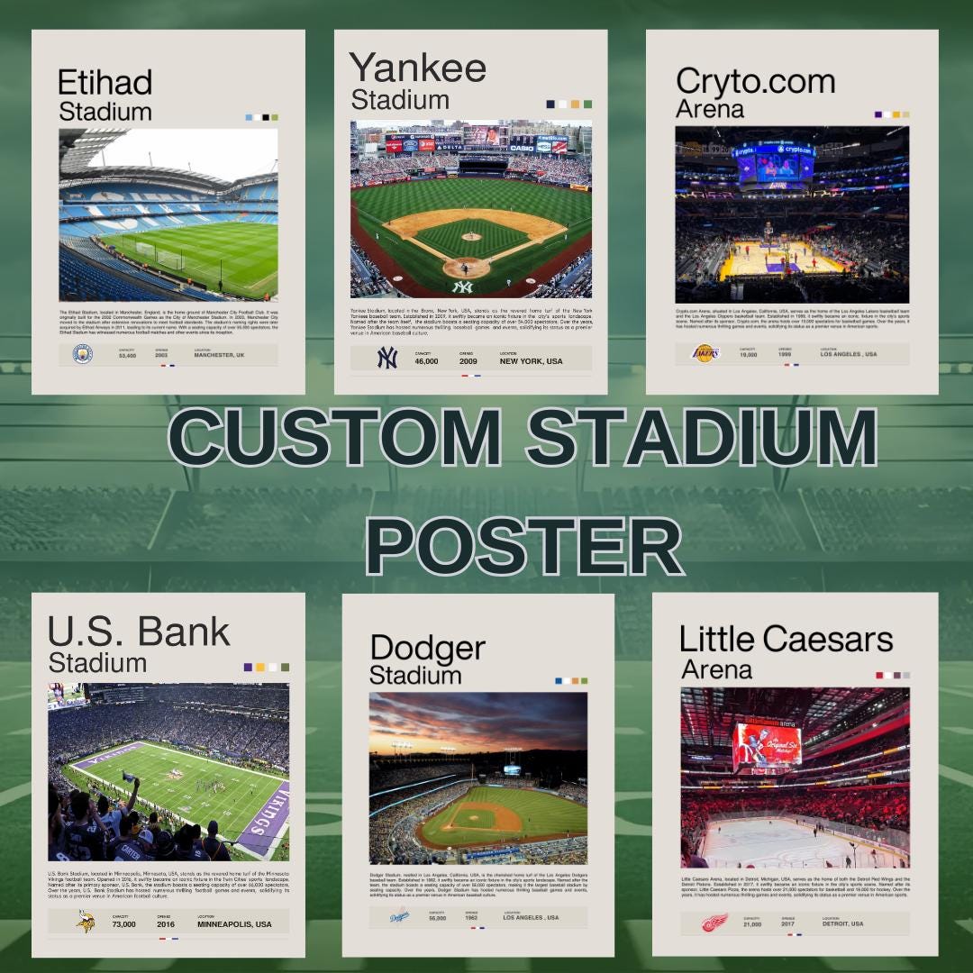 Custom Stadium Sports Poster Stadium Poster Print MLB Stadium Poster ...