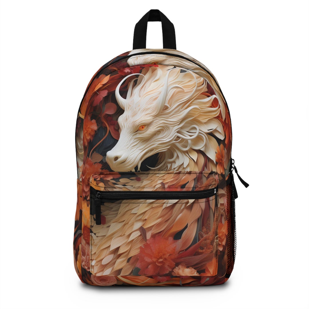 Botanical Dragon 3d Backpack, Dragon Backpack, Pressed Flowers ...