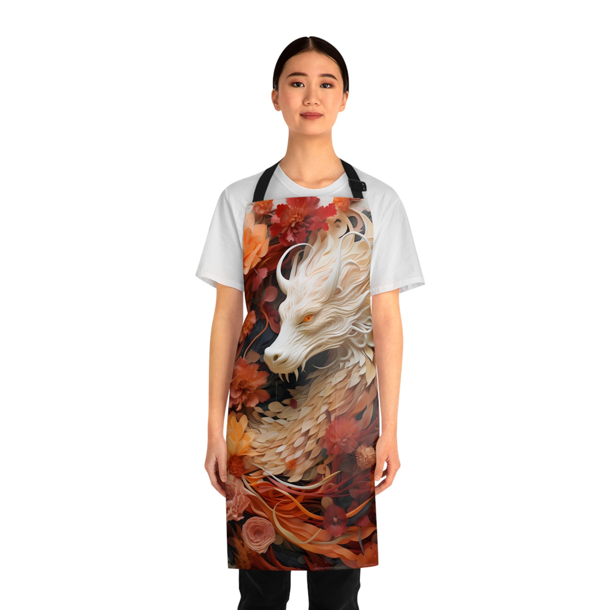 Botanical Dragon 3d Apron Dragon Apron, Pressed Flowers Botanicals ...