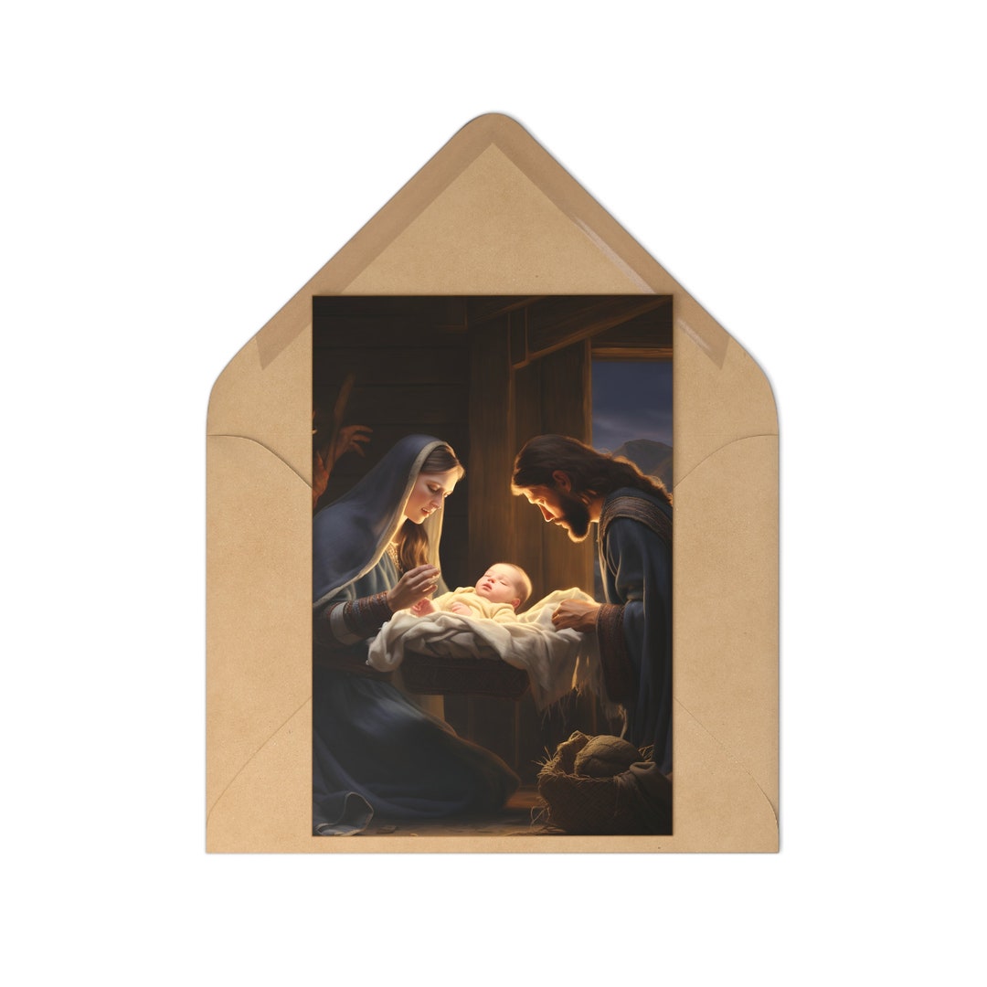 Birth of Christ Holiday Card Religious Holiday Card 7-piece Christmas ...