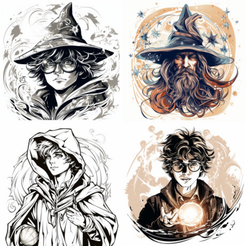 16 Cricut Magic Wizards Svg Bundle, Svg Files for Cricut, Wizard Vector ...