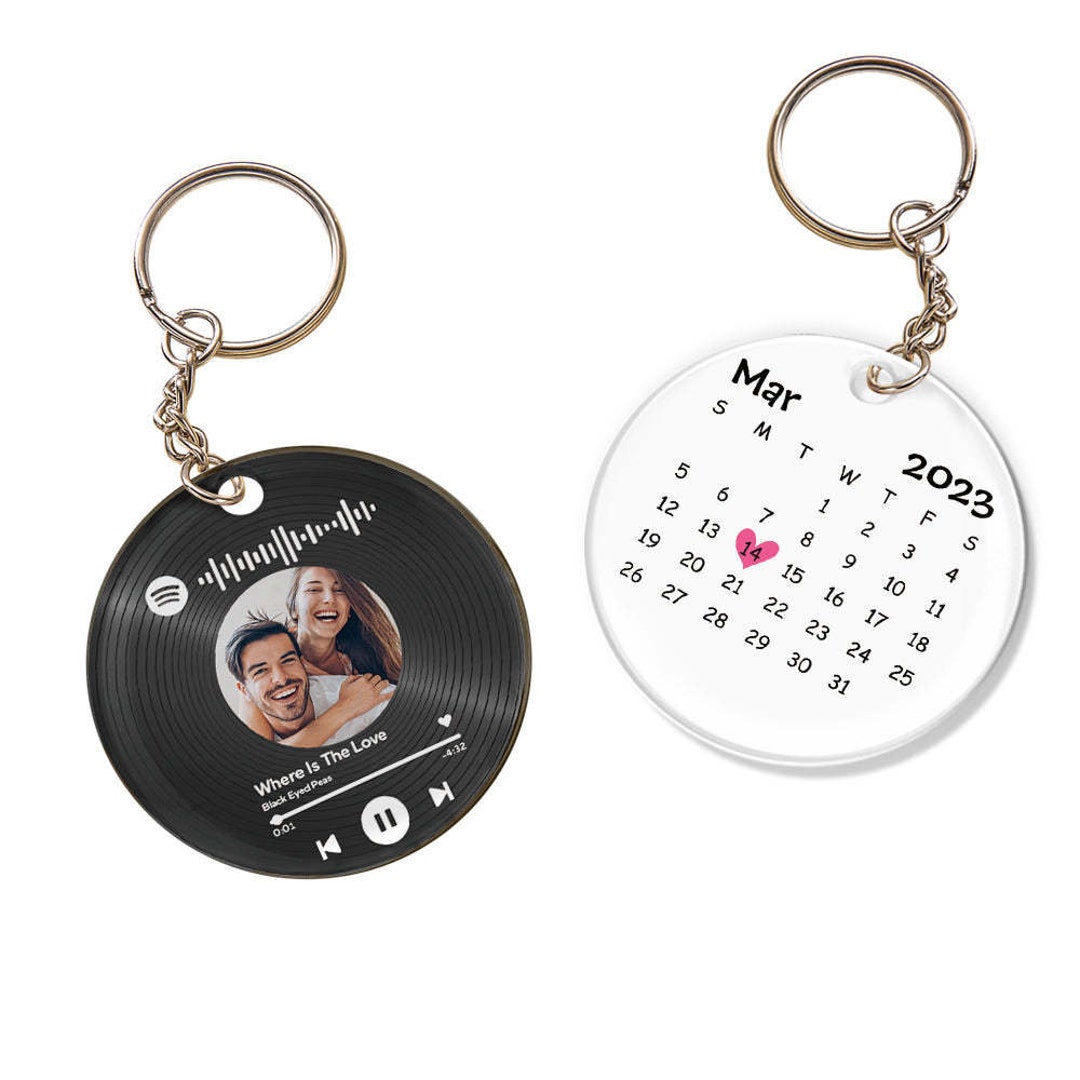 Custom Music Song Calendar Keychains Scannable Spotify Code Acrylic Gifts for Couple - Etsy