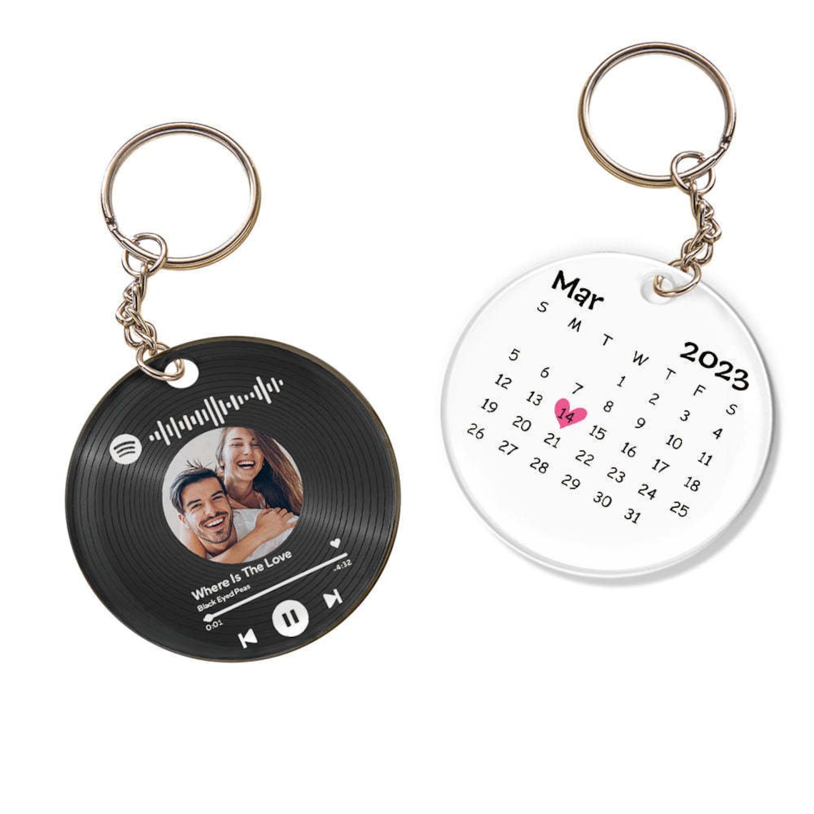 Custom Music Song Calendar Keychains Scannable Spotify Code Acrylic Gifts for Couple - Etsy
