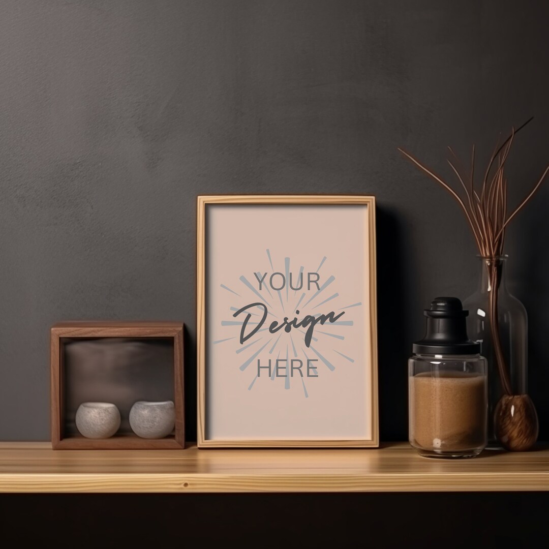 Wood Frame Mockup Modern Digital Mockup Minimalist Wood Framed - Etsy