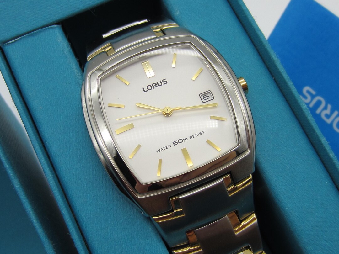 Lorus Mens Quartz Watch Rectangle Dial Date Feature in Original Box New ...