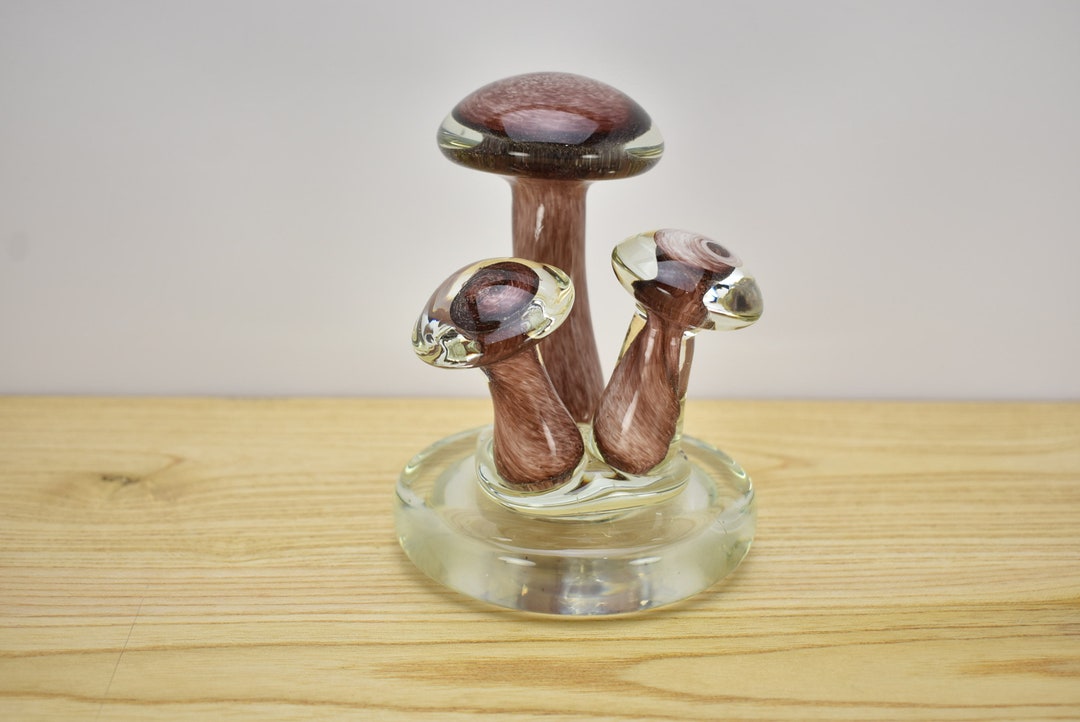 Vintage Art Glass Mushroom Cluster Figurine or Paperweight - Etsy